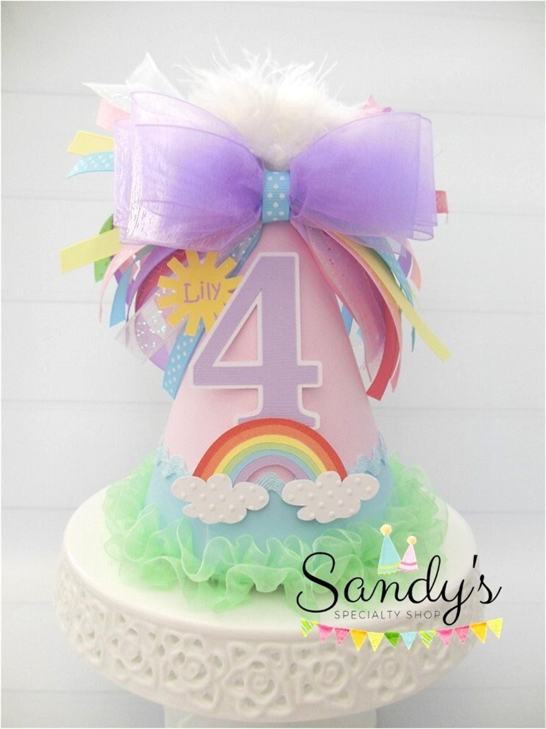 Rainbow Party Hat, Rainbow Birthday Hat, Sunshine and Rainbows Party ...