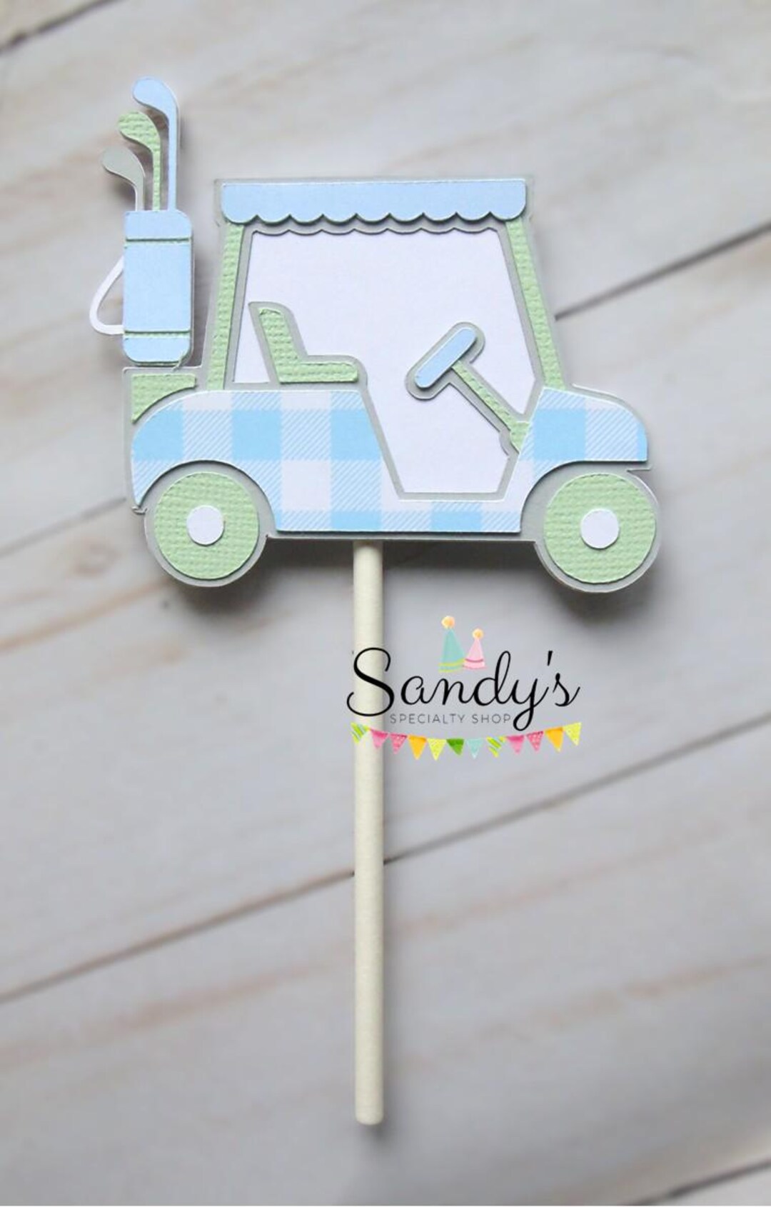 Golf Cart Cake Topper, Small Golf Cake Topper, Hole in One Cake Topper ...