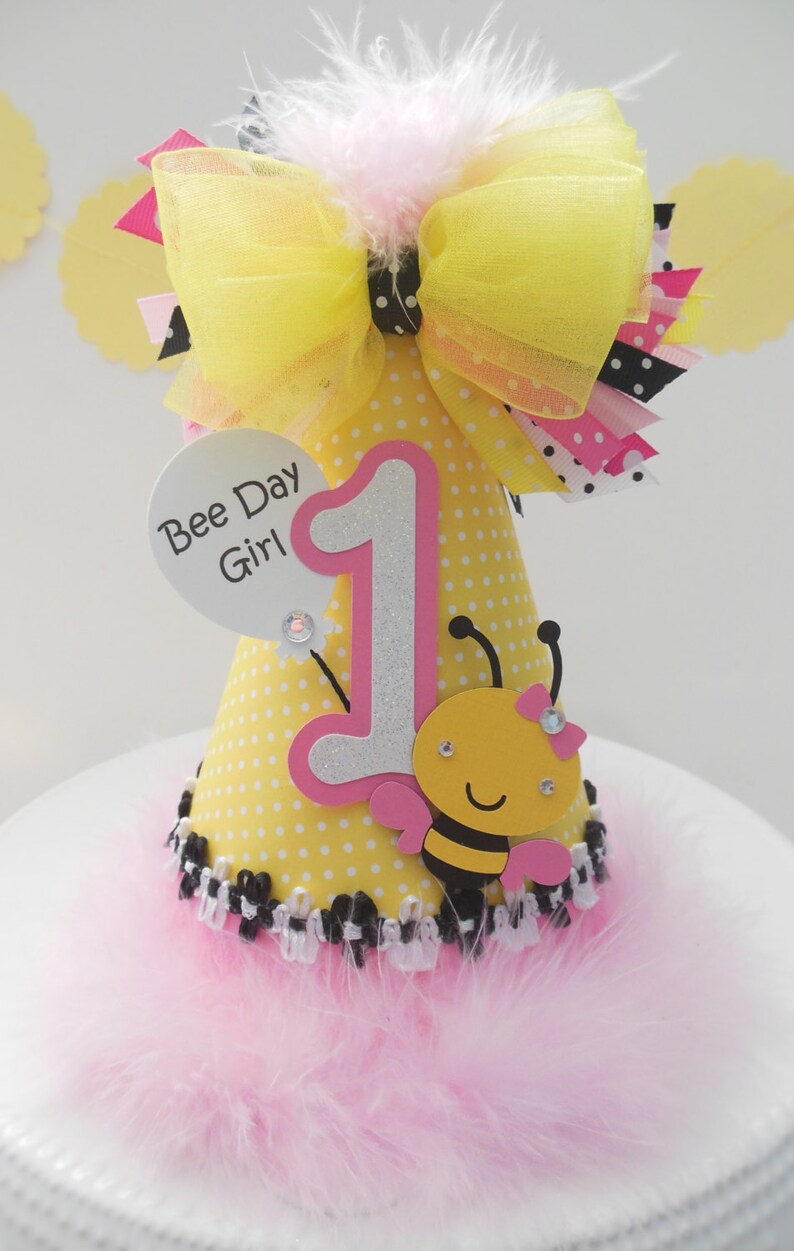 Bee Birthday Party Hat Bumblebee Party Hat Bee Party Pink - Etsy