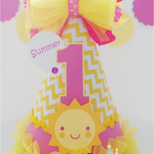 Hot Pink Sunshine Birthday Party Hat Hot Pink and Yellow - Etsy
