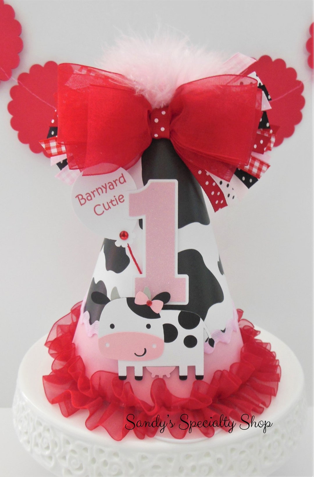 Cow Party Party Hat, Barnyard Birthday Party Hat, Barnyard Party, Farm ...