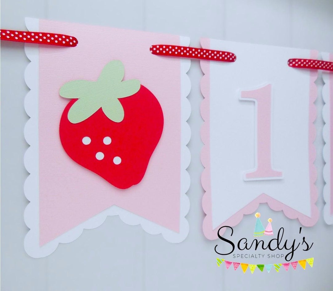 Strawberry Highchair Banner, Strawberry Small Banner, Strawberry Banner ...