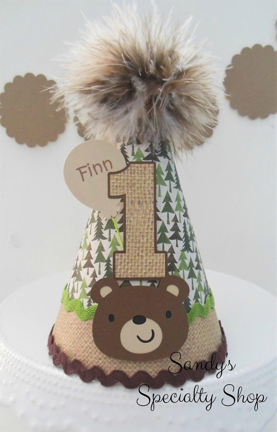Bear Woodland Birthday Party Hat Woodland Theme Forest | Etsy