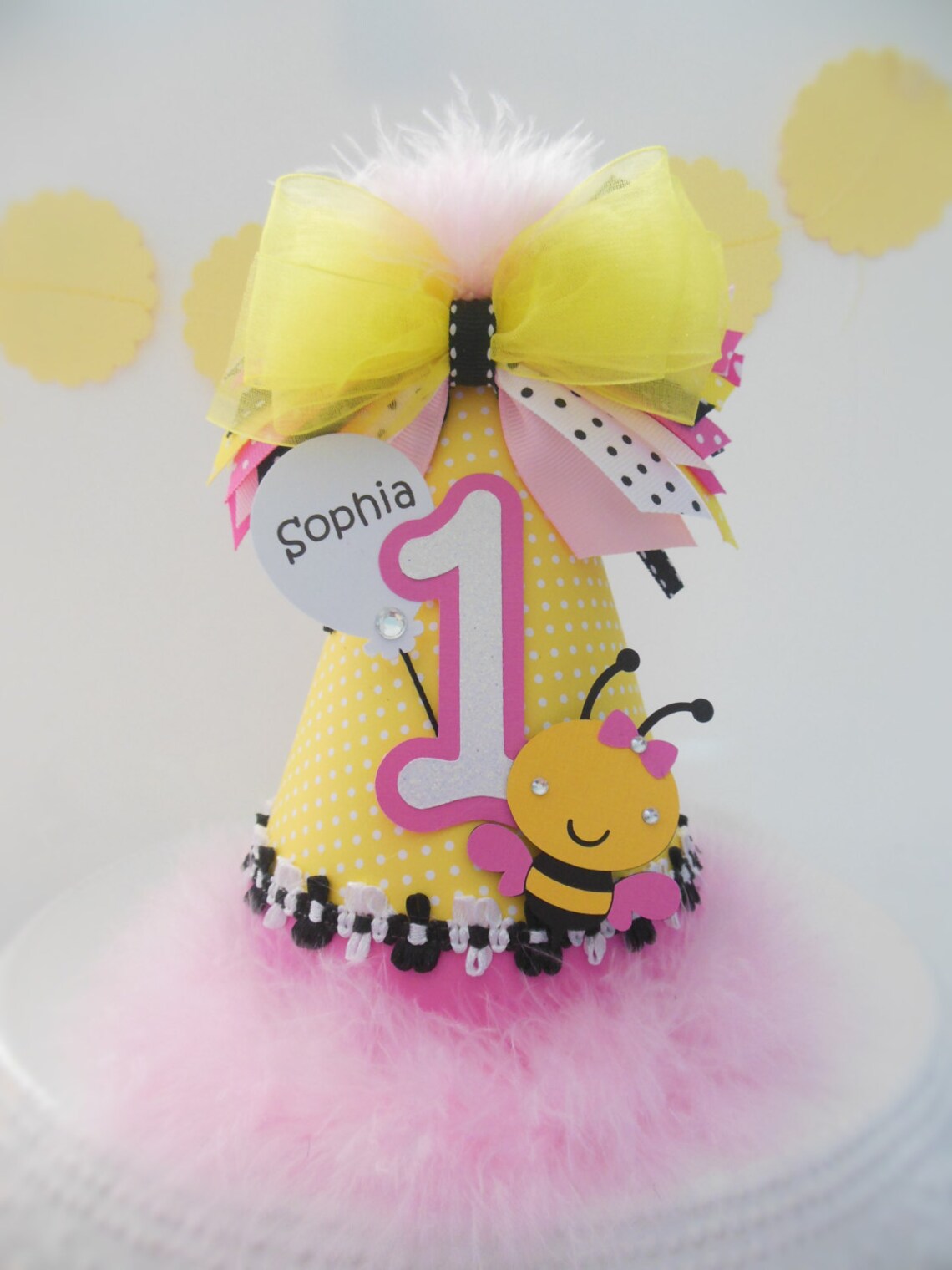 Bee Birthday Party Hat Bumblebee Party Hat Bee Party Pink - Etsy