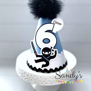 Ninja Party Hat, Ninja Birthday Hat, Ninja Theme, Ninja Birthday, Blue ...