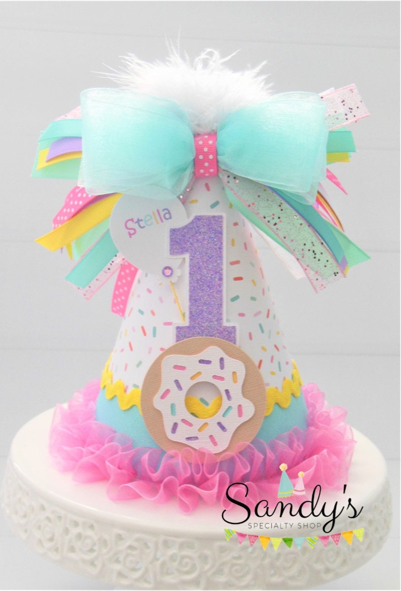 Donuts and Sprinkles Birthday Party Hat Bakery Party White | Etsy