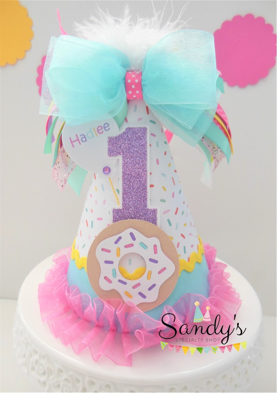 Donuts and Sprinkles Birthday Party Hat Bakery Party White | Etsy