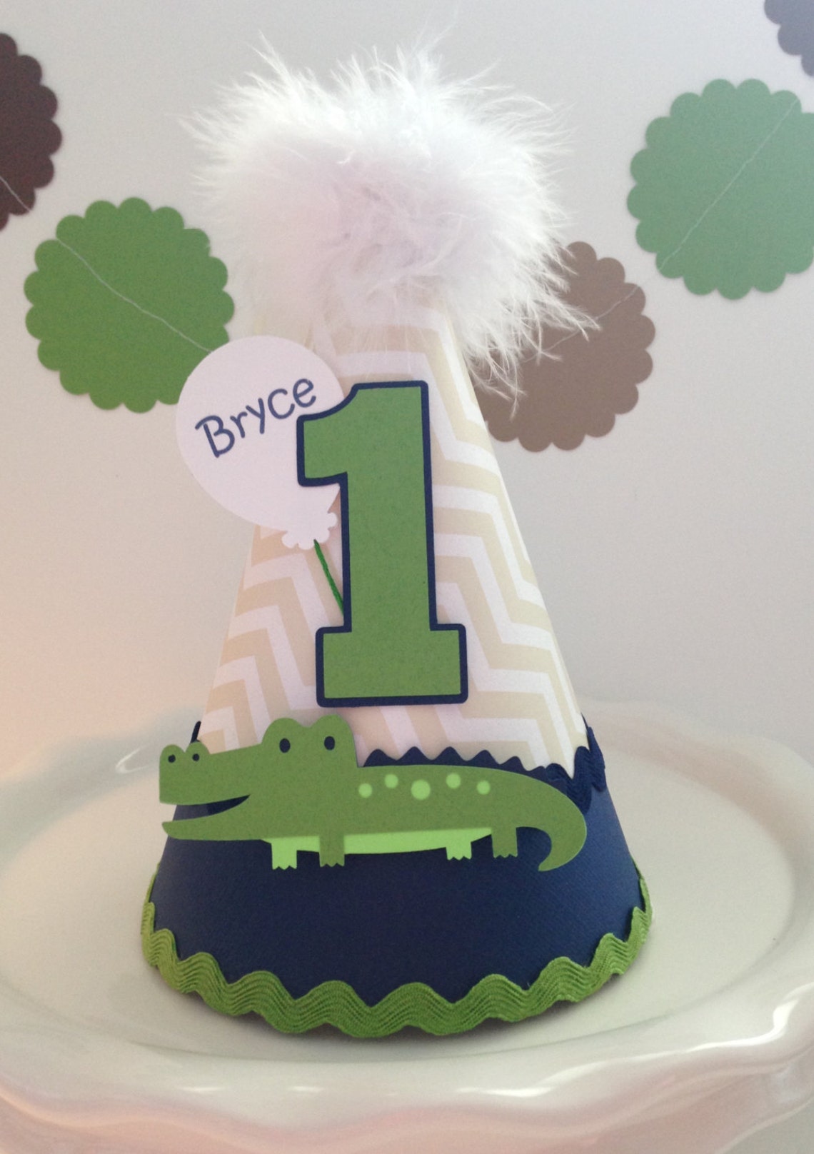 Alligator Birthday Party Hat Bayou Party Theme Chevron - Etsy