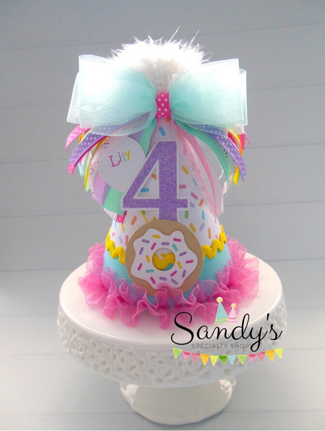 Donuts and Sprinkles Birthday Party Hat Bakery Party White | Etsy