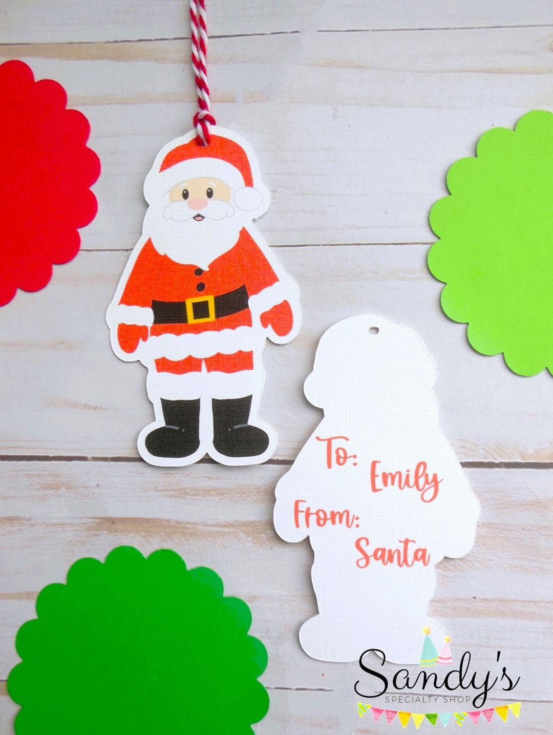 Santa Gift Tags, Personalized Santa Gift Tags, Christmas Gift Tags ...
