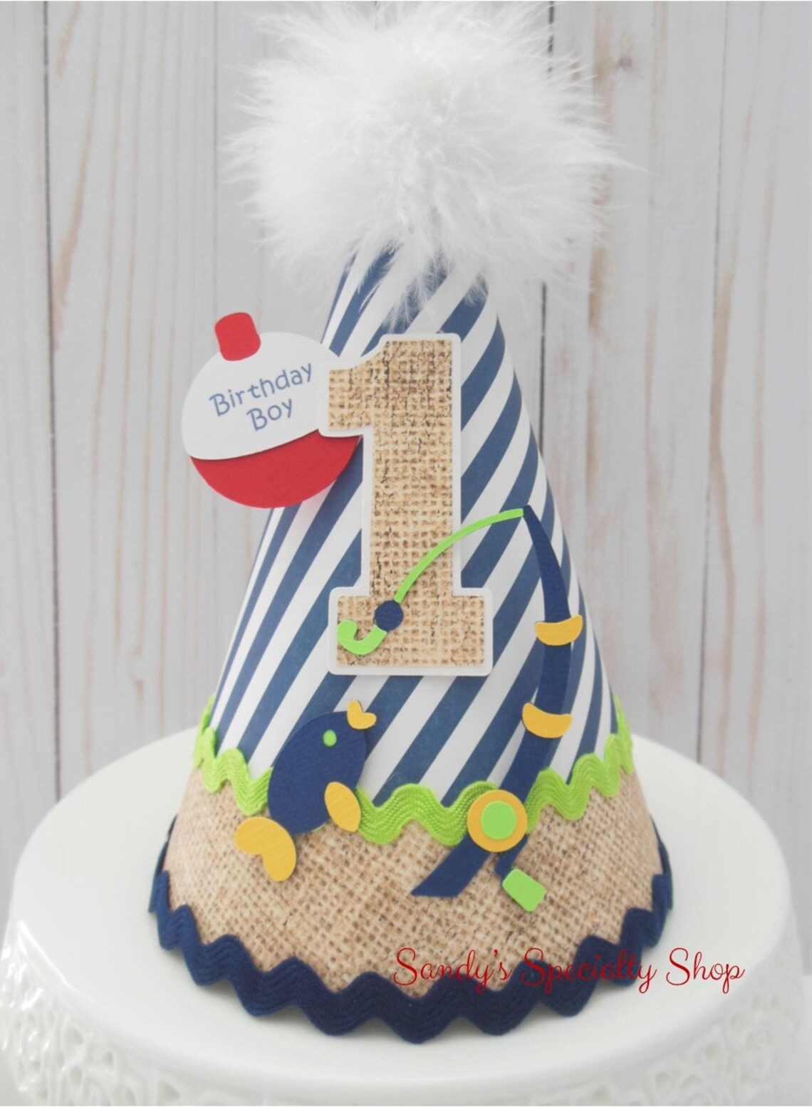 Fishing Birthday Party Hat Big One Birthday Party Hat Navy - Etsy