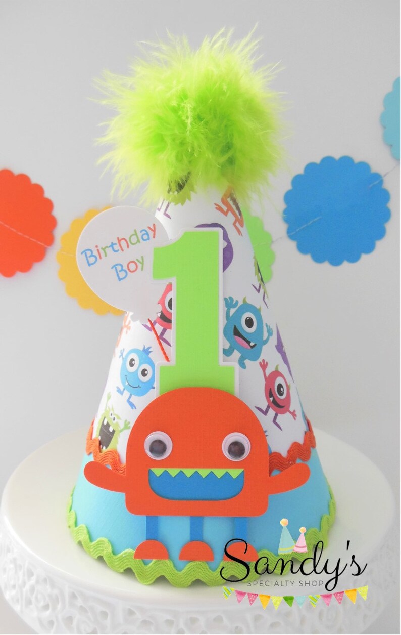 Monster Birthday Party Hat Monster Party Hat Monster - Etsy