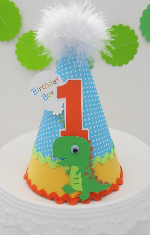 Dinosaur Birthday Party Hat, Dinosaur Party, Dino Theme, T-Rex Party ...