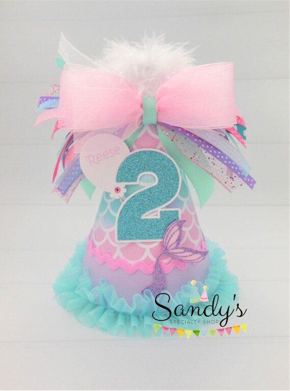 Mermaid Party Hat, Mermaid Tail Birthday Party Hat, Mermaid Party, Sea ...
