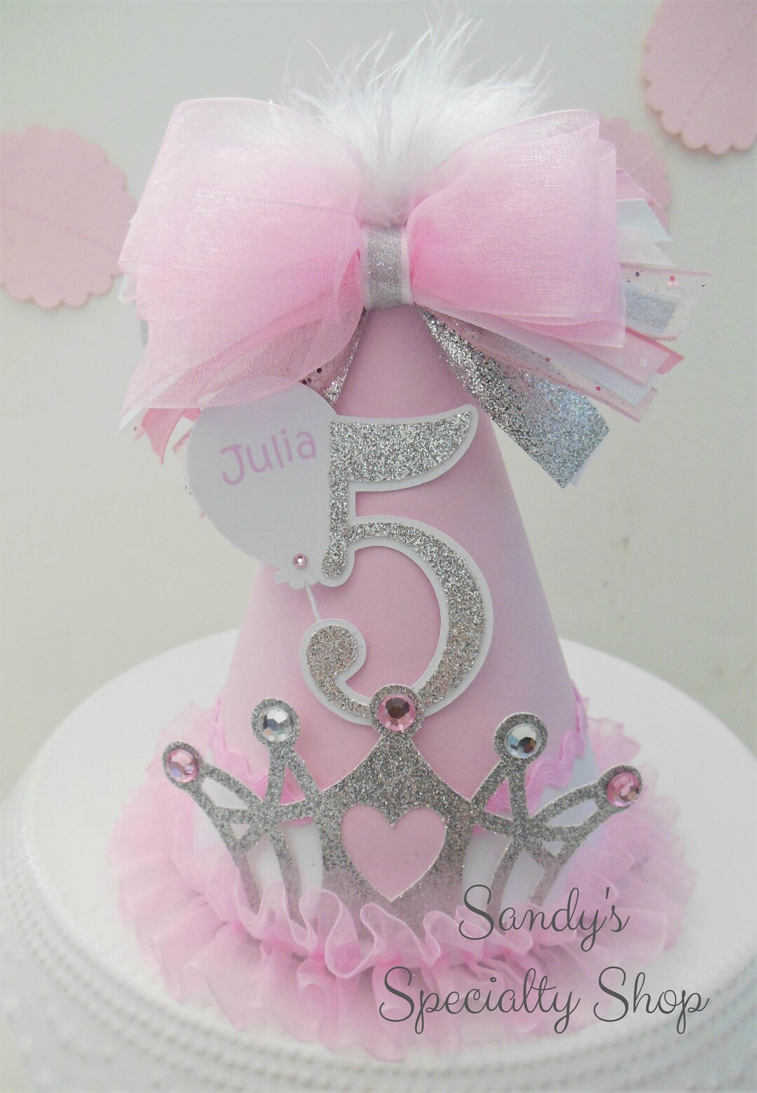 Princess Party Hat, Princess Birthday Hat, Princess Crown, Light Pink ...