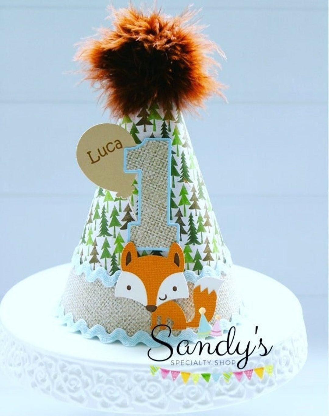 Fox Party Hat, Fox Birthday Hat, Woodland Birthday, Woodland Party, Fox ...