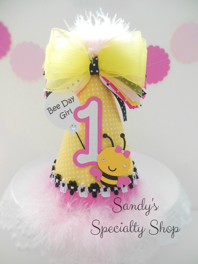 Bee Birthday Party Hat Bumblebee Party Hat Bee Party Pink - Etsy