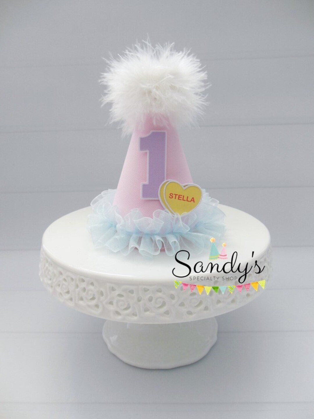 Heart Mini Party Hat, Sweetheart Mini Party Hat, Conversation Heart ...