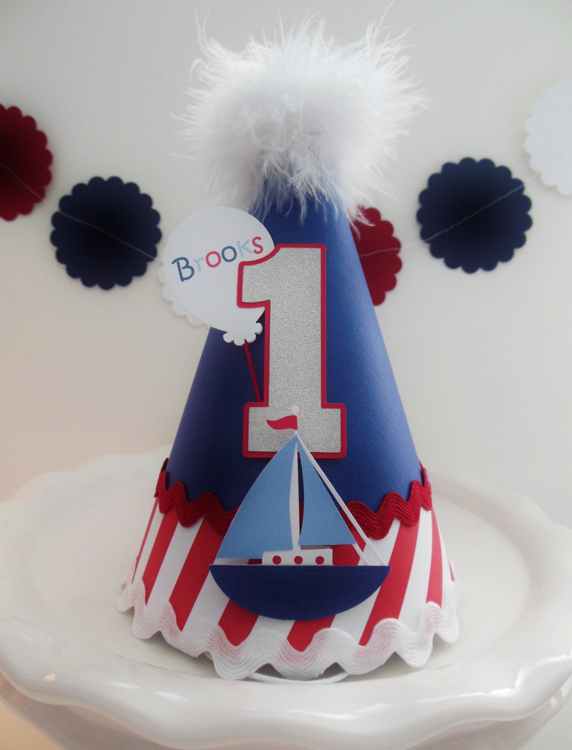 Sailboat Birthday Party Hat Nautical Personalized | Etsy