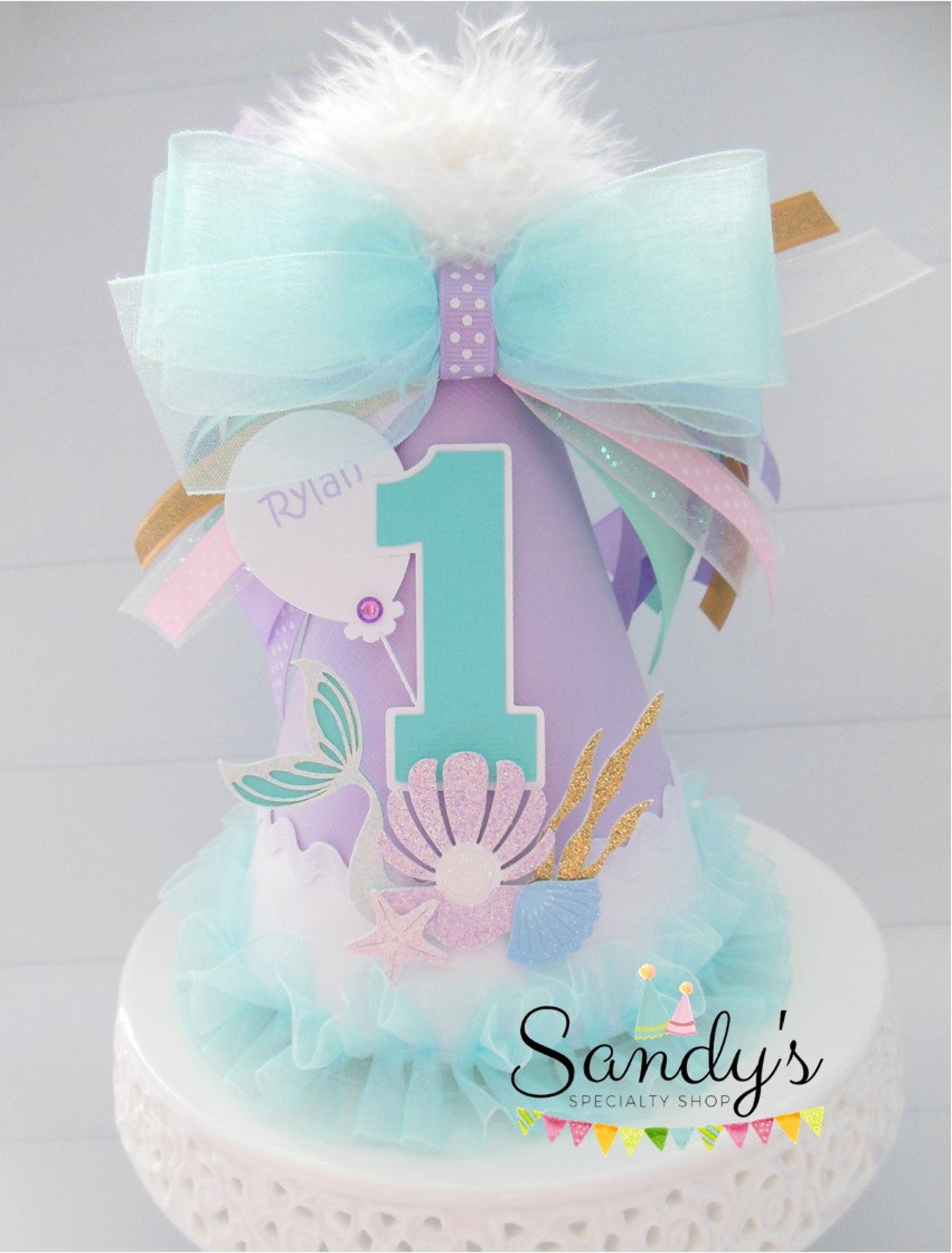 Seashell Party Hat, Seashell Birthday Hat, Mermaid Party Hat, Under the ...