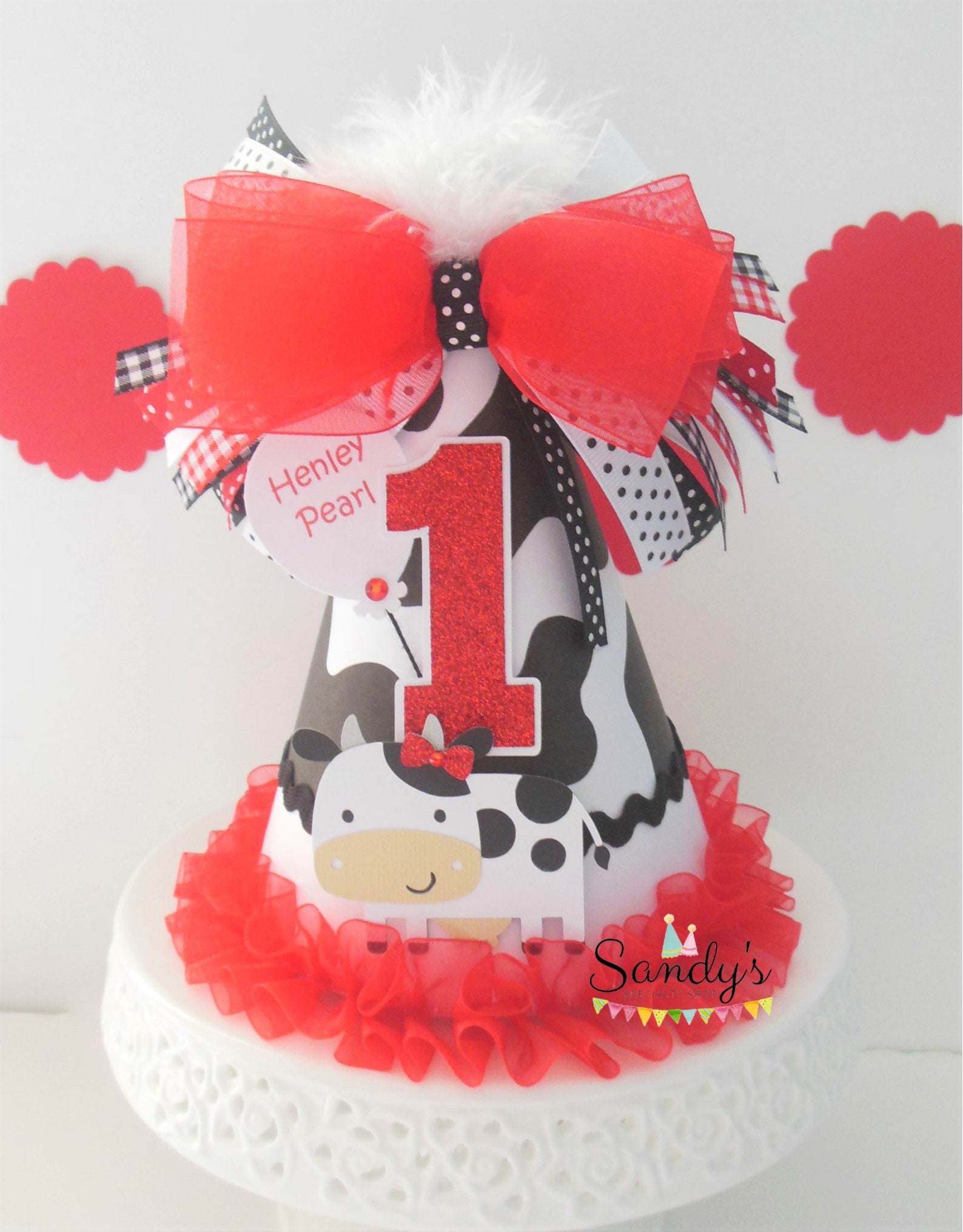 Cow Birthday Party Hat Cow Party Hat Farm Party Hat Cow - Etsy