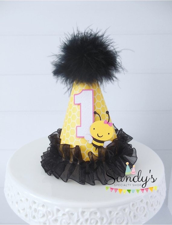 Mini Bumblebee Party Hat, Bee Party Hat, Bumblebee Birthday Party Hat ...