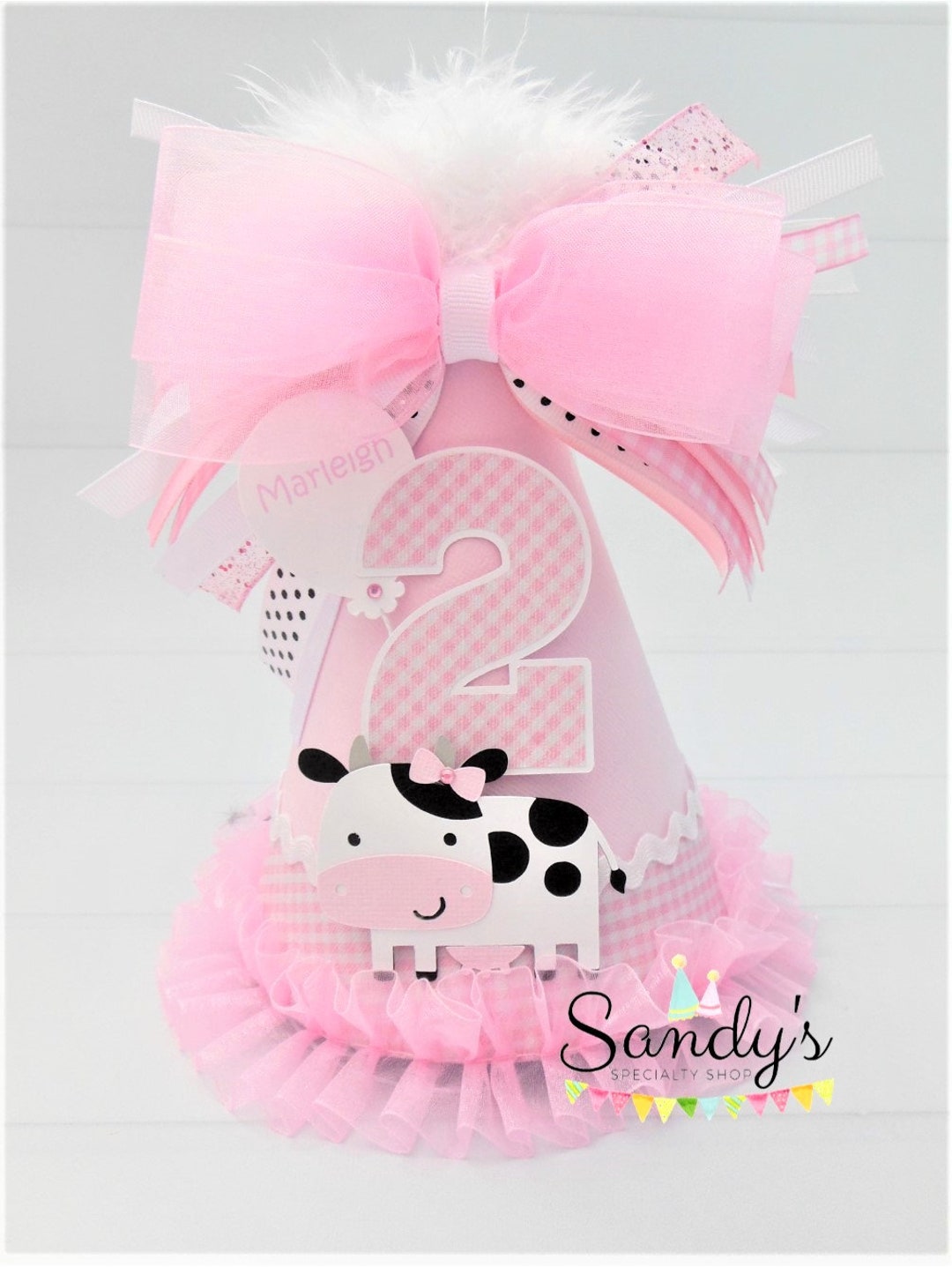 Cow Party Hat, Cow Birthday Hat, Farm Party, Barnyard Bash, Pink ...