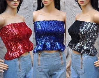 Sequin Tube Top | Etsy
