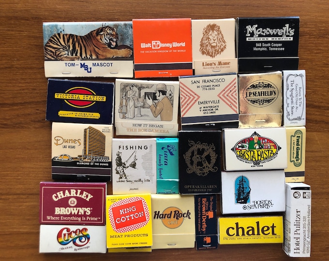 Vintage Matches Set of 10, 20, or 30 Cool Vintage Matchboxes Mystery ...