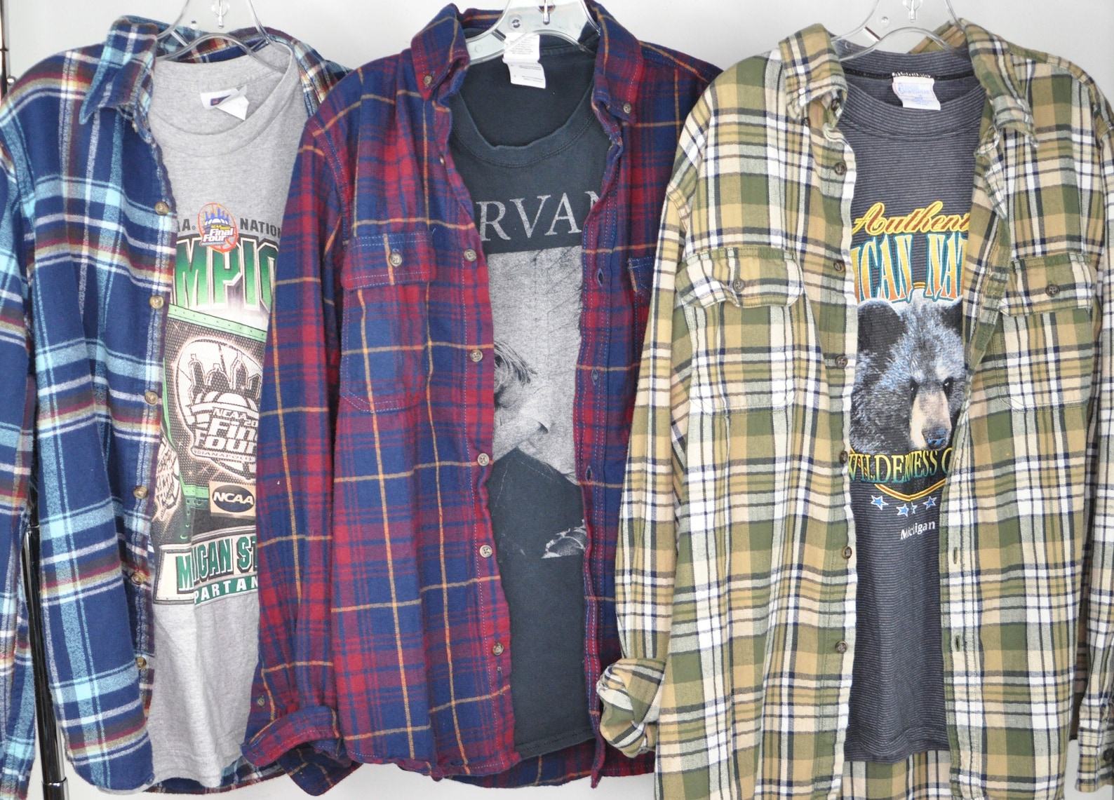 Mystery T-shirt + Flannel Outfit | Graphic Tee Flannel Thrift Box | 80s ...