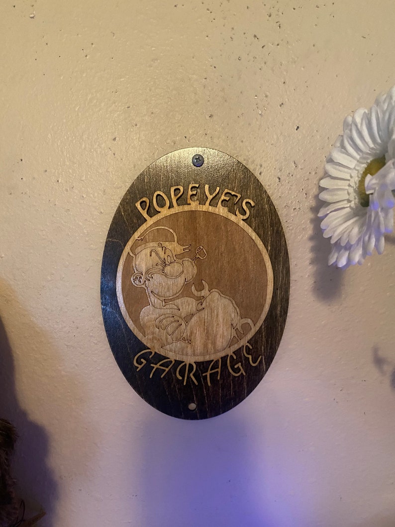 Popeyes Garage Layered Wood Sign - Etsy
