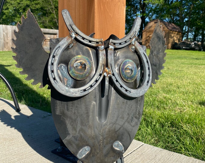 Owl Yard Art.garden,metal Art, Folk Art,american Made - Etsy