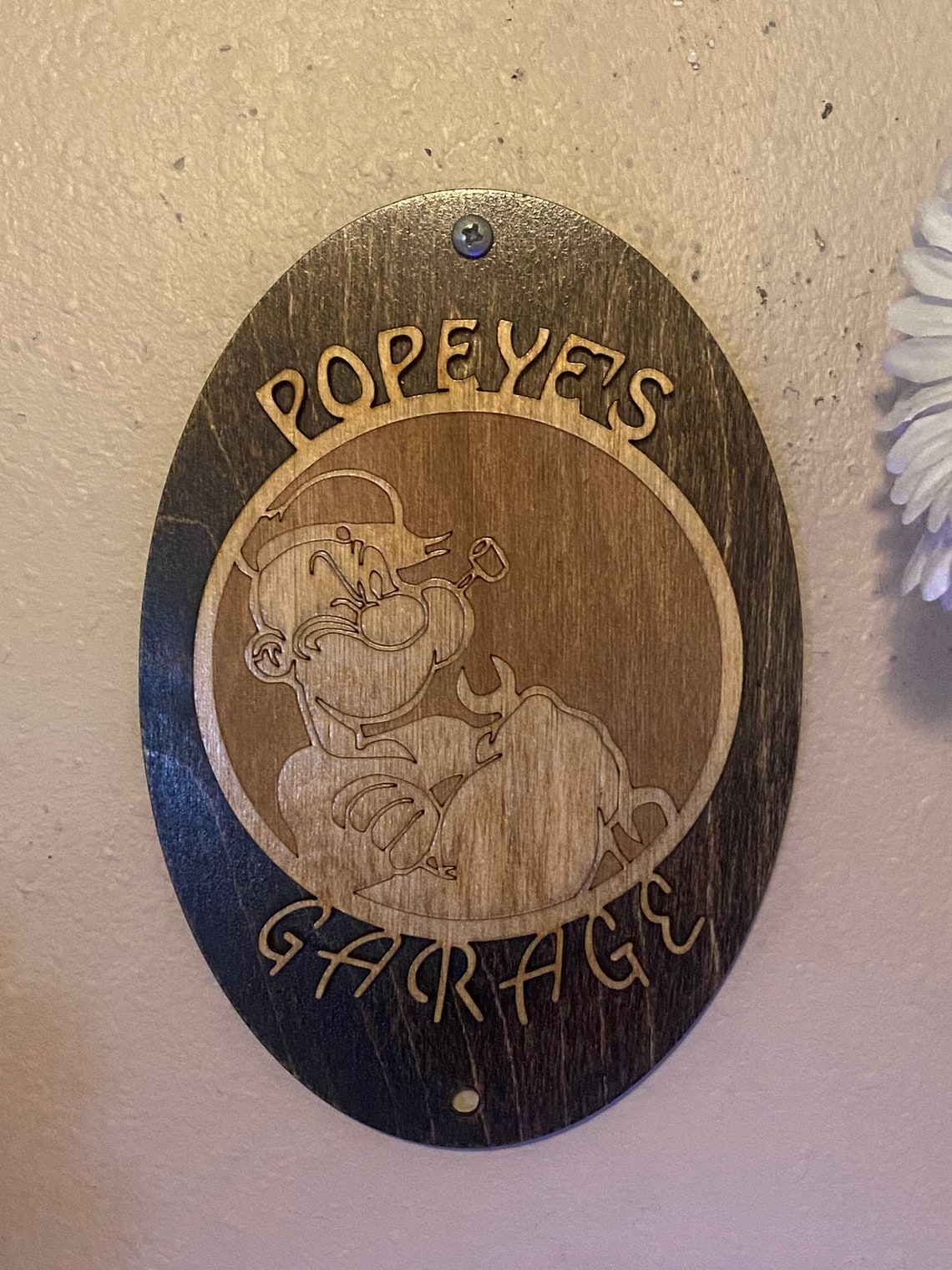 Popeyes Garage Layered Wood Sign - Etsy