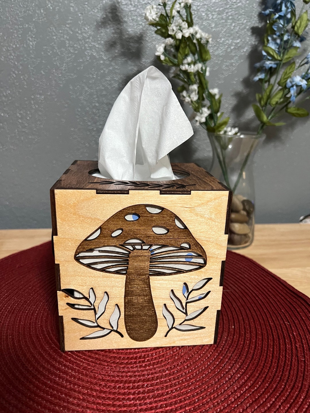 Mushroom Tissue Box Cover, Woodworking,wood Crafts,fungi,garden,plants ...