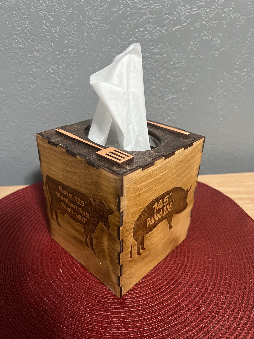 BBQ Grilling Temp Chart Tissue Box Cover, Woodworking,wood Crafts,beef ...