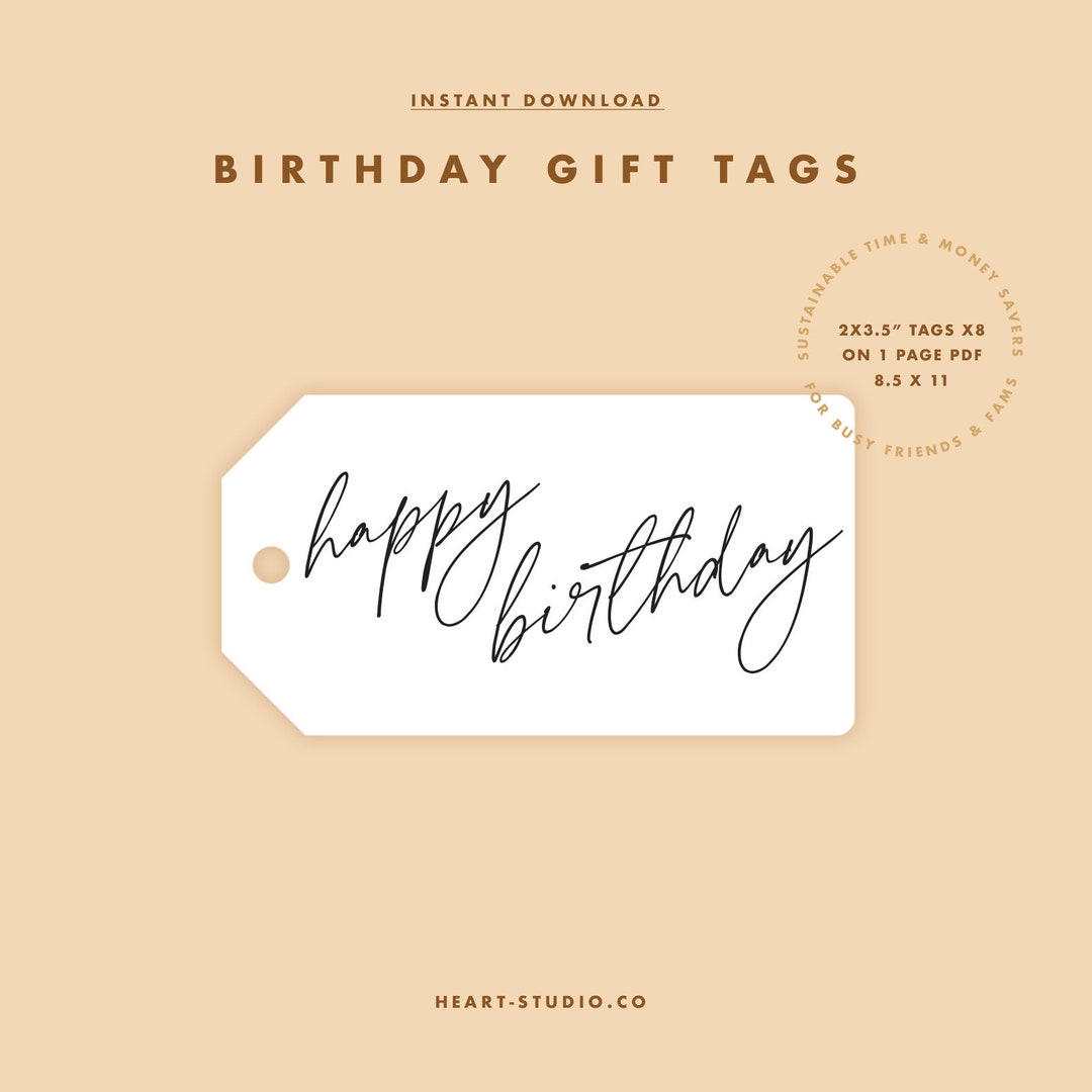 Birthday Tags Instant Download - Etsy
