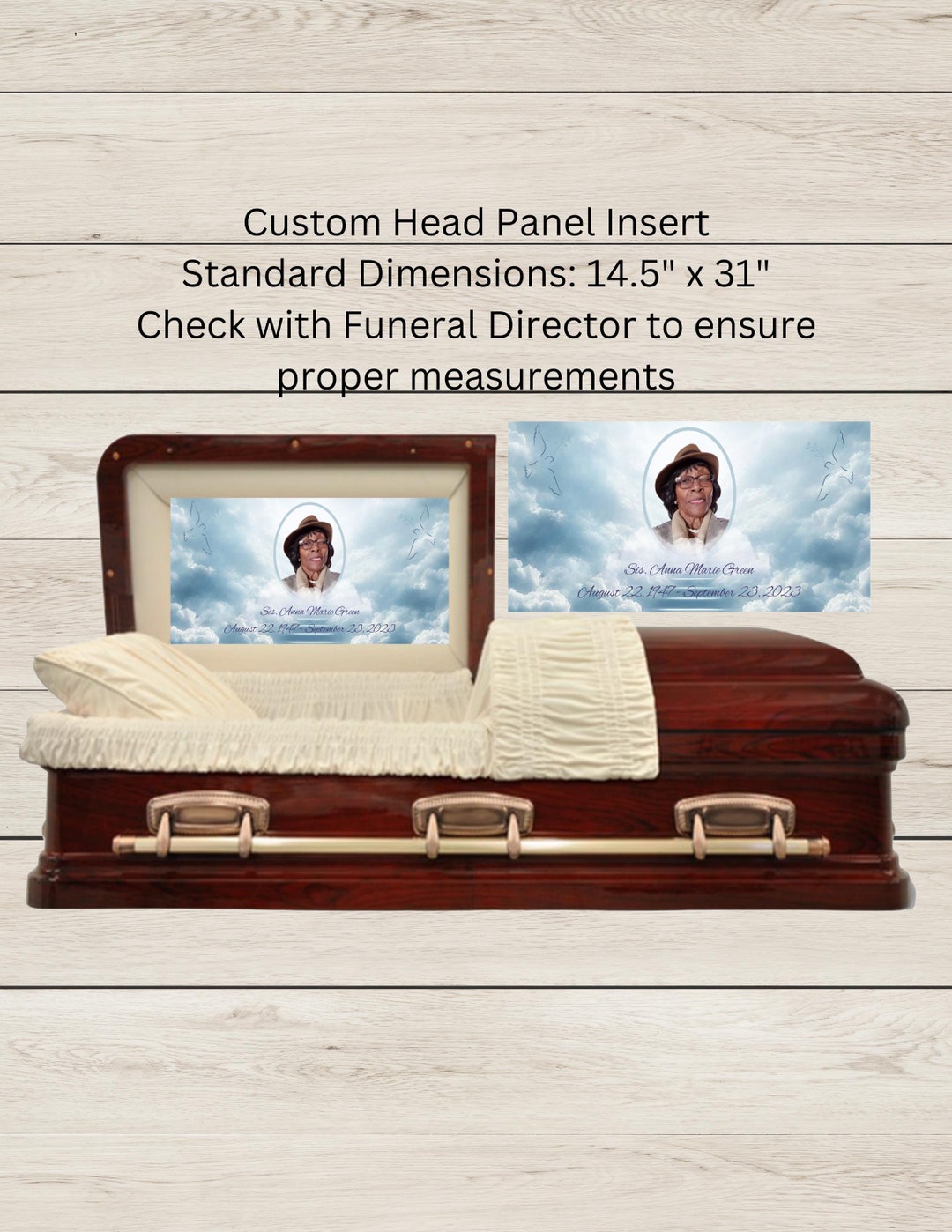 Custom Casket Panel, Casket Head Panel Insert, Personalized Casket ...