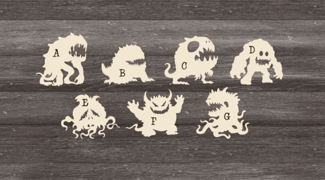 Laser Cut Unfinished DIY Wood Scary Creatures Blank, Unfinished Wood ...