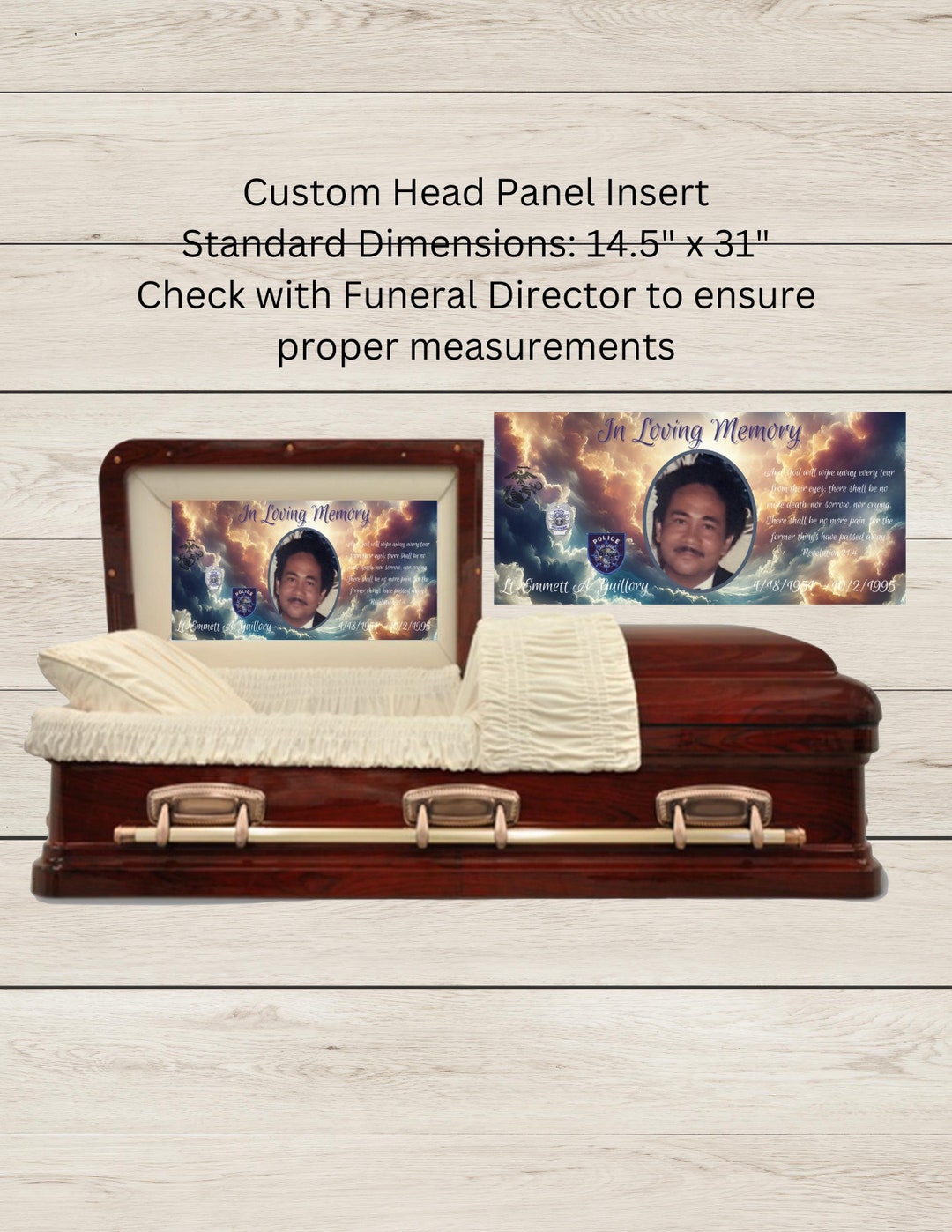 Custom Casket Panel, Casket Head Panel Insert, Personalized Casket ...
