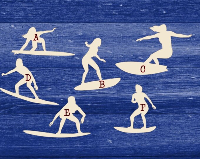 Laser Cut Unfinished DIY Surfer Girl Blanks, Unfinished Wood Surfer Cut ...