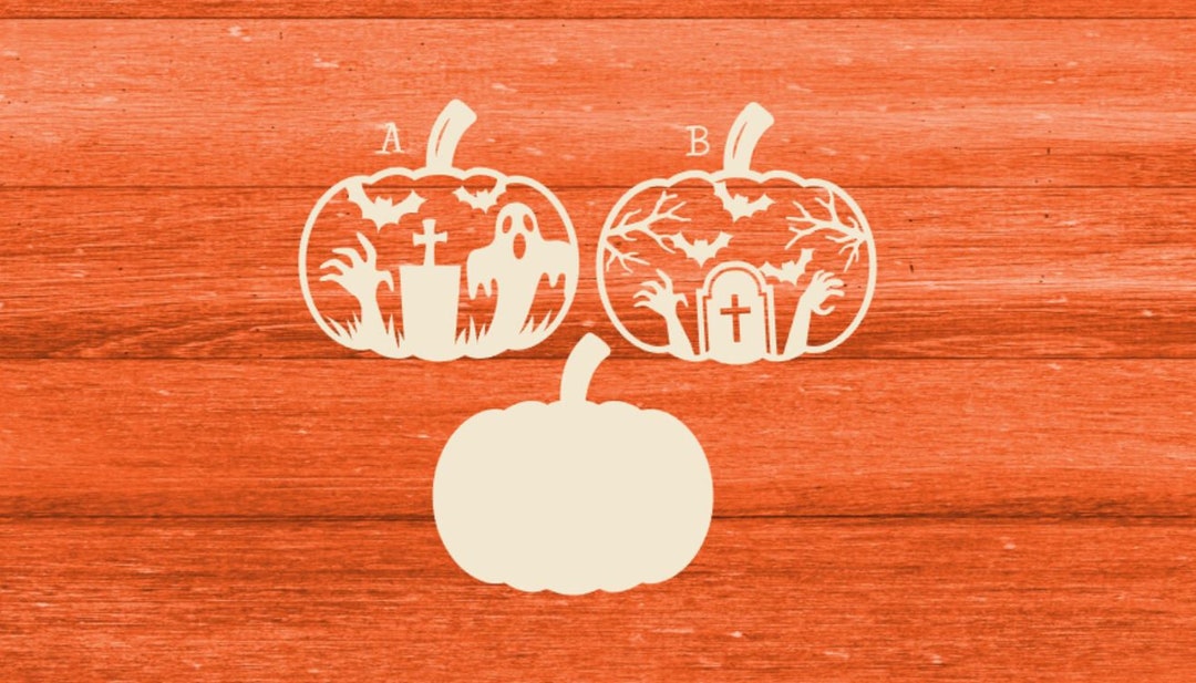 Laser Cut Unfinished DIY 2 Layer Wood Halloween Pumpkin Scenery Blanks ...