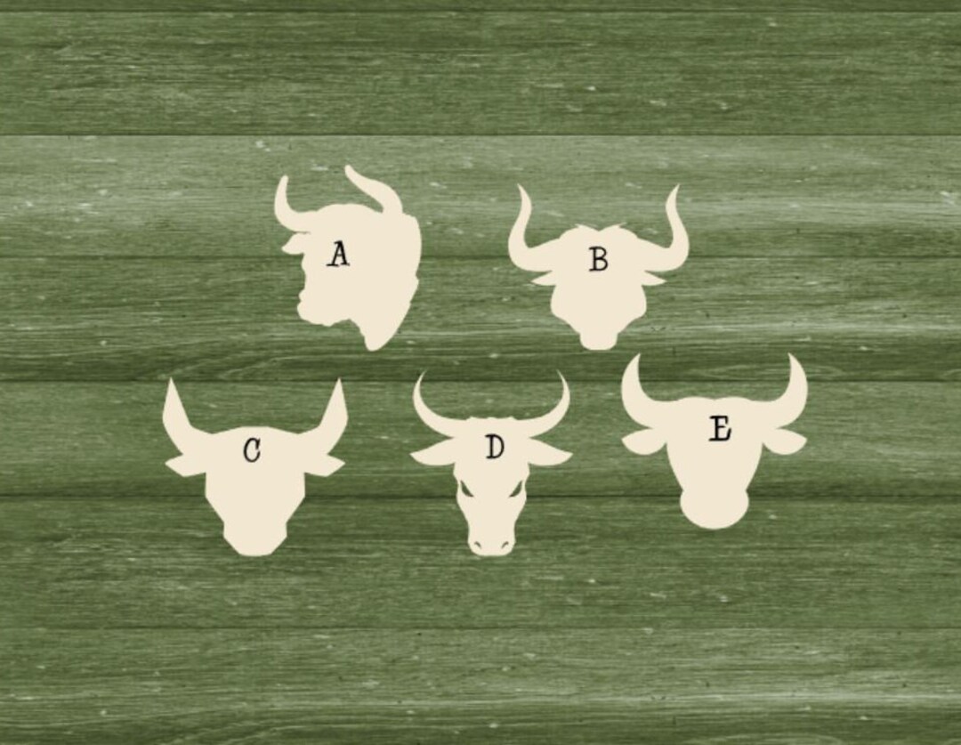 Laser Cut Unfinished DIY Bull Head Blanks, Unfinished Wood Bull Cut Out ...