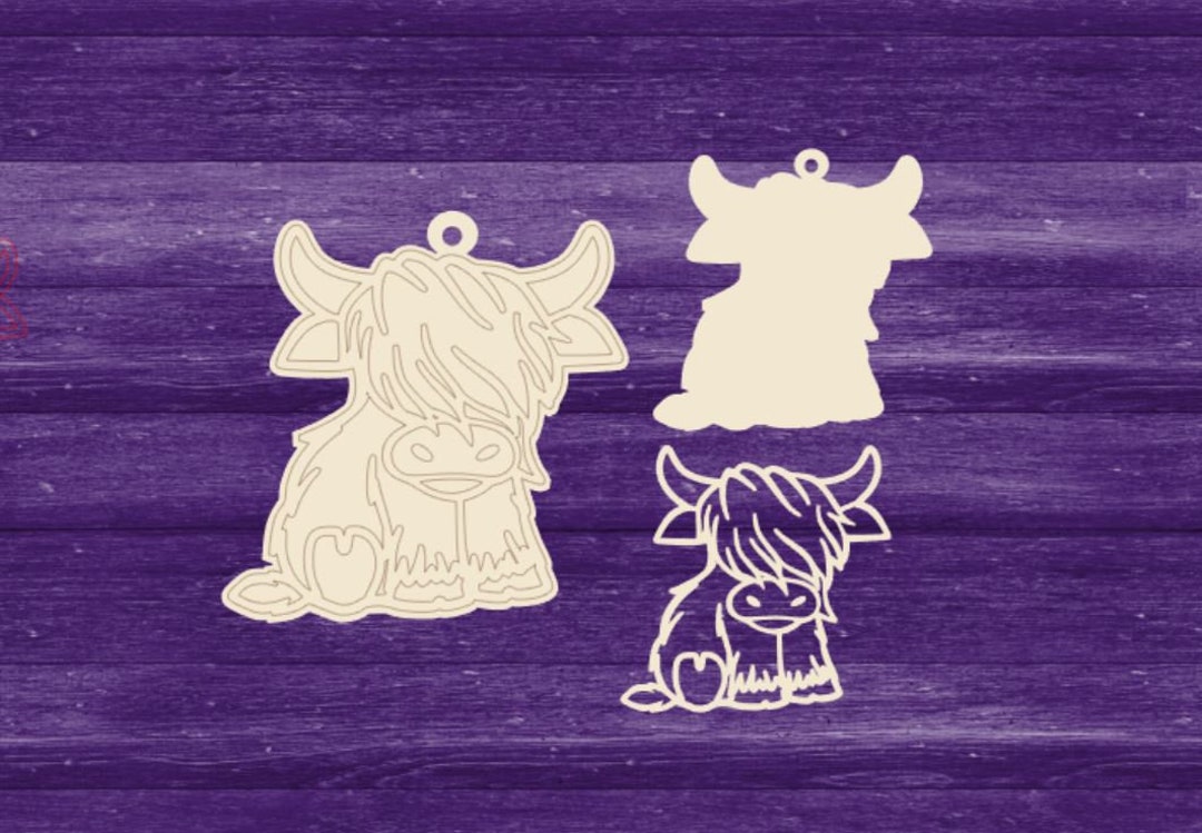 Laser Cut Unfinished DIY 2 Layer Cow Ornament Blanks, Unfinished Wood ...