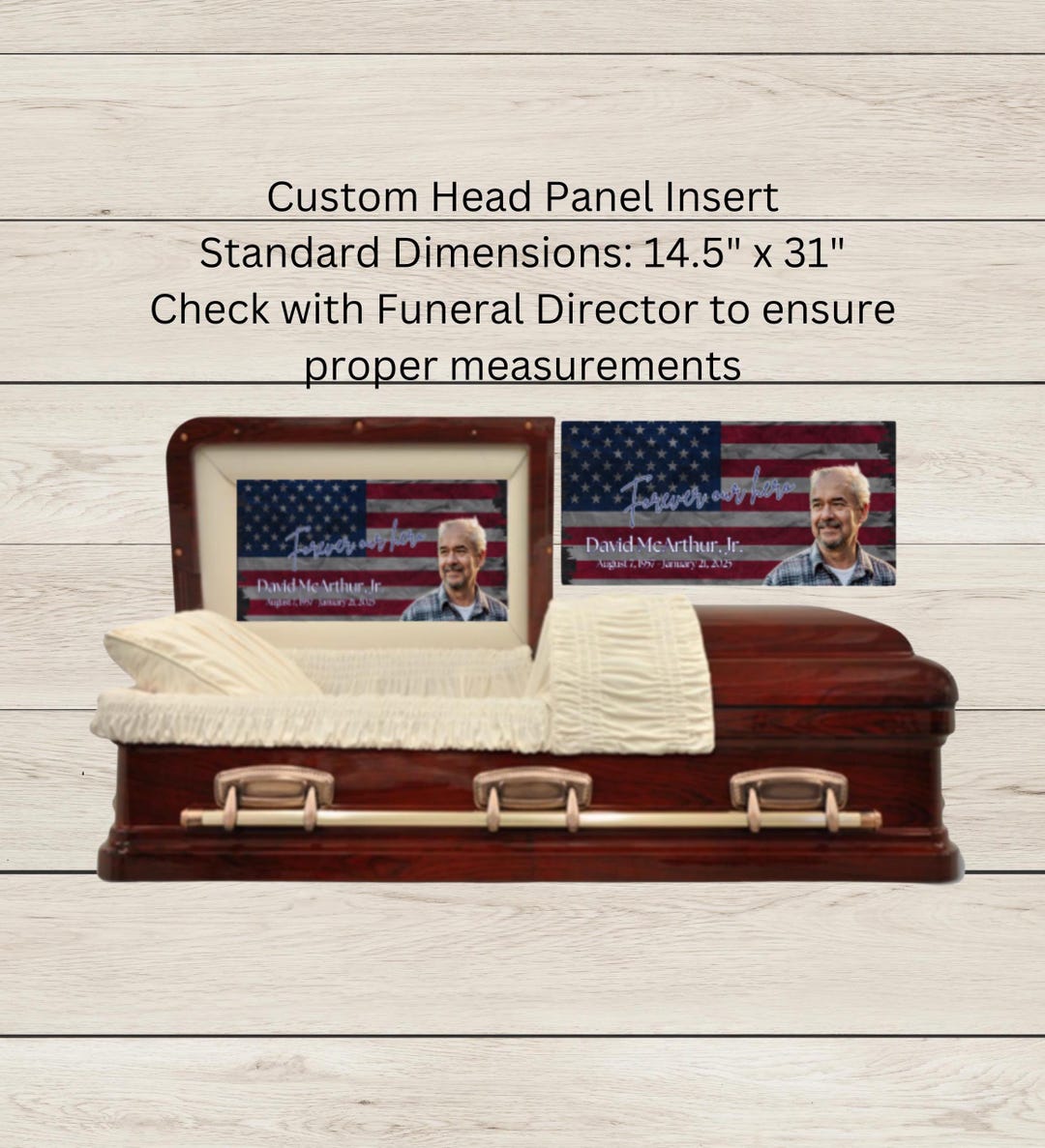 Custom Military Casket Panel, Casket Head Panel Insert, Personalized ...