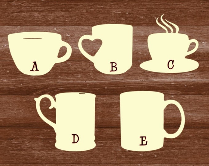 Laser Cut Unfinished Coffee Mug Blanks, Unfinished Wood Coffee Mug Cut ...