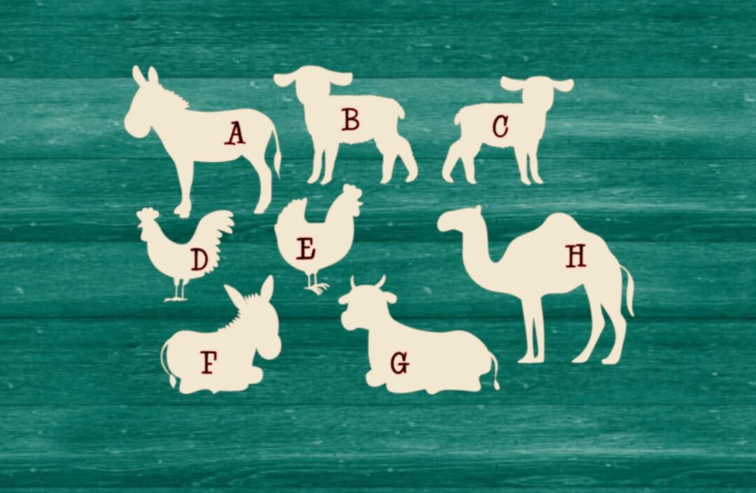 1/8 Thick Laser Cut 4 30 Nativity Scene Animals, Unfinished Wood ...