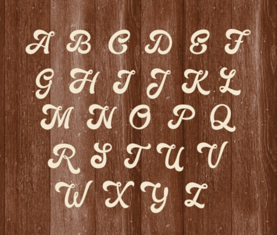 Wood Cut-out Cursive/script Uppercase Letters, DIY Wood Letters, Laser ...