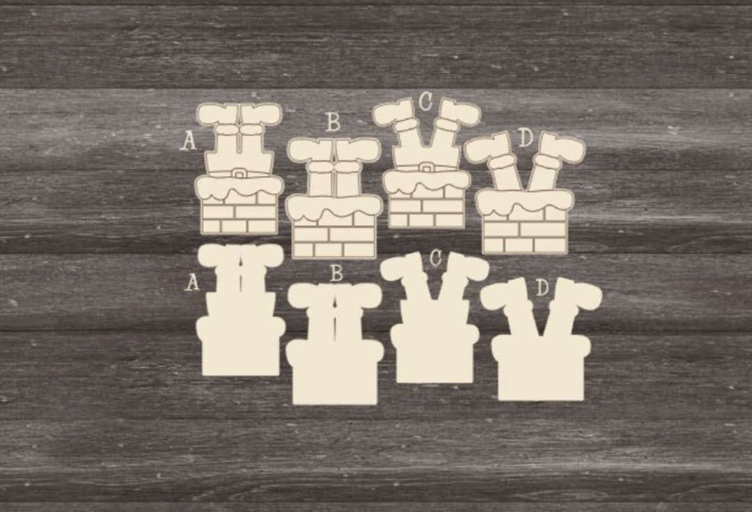 Laser Cut Unfinished Wood Christmas Santa in Chimney Blanks, Unfinished ...