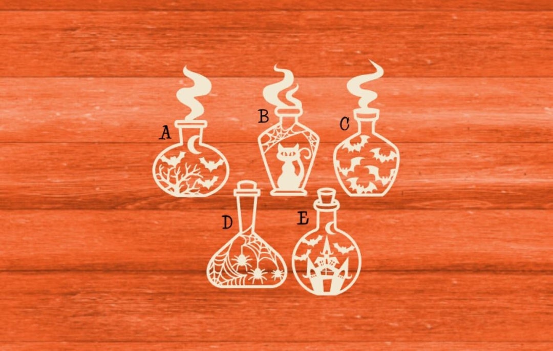 Laser Cut Unfinished DIY Wood Halloween Potion Bottle Blanks ...