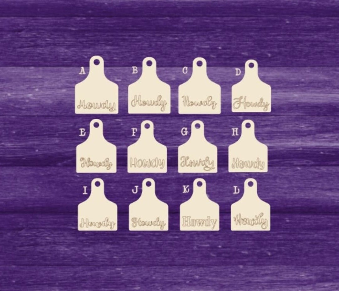Laser Cut Unfinished DIY Engraved Howdy Cow Tag Blanks, Unfinished ...
